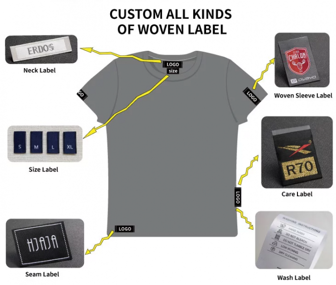 High Density Custom Suit Logo Clothing Main Woven Neck Label For Garment
