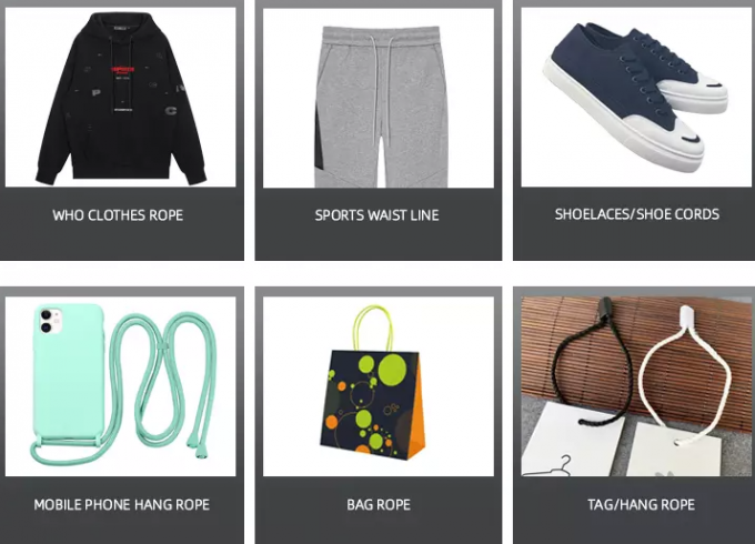 Dipped Silicone Ends 3mm Draw String Cord For Sportswear