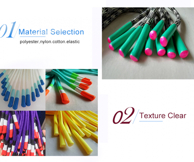 Round Shape Polyester Silicone Dipping 6mm Drawstring Cord